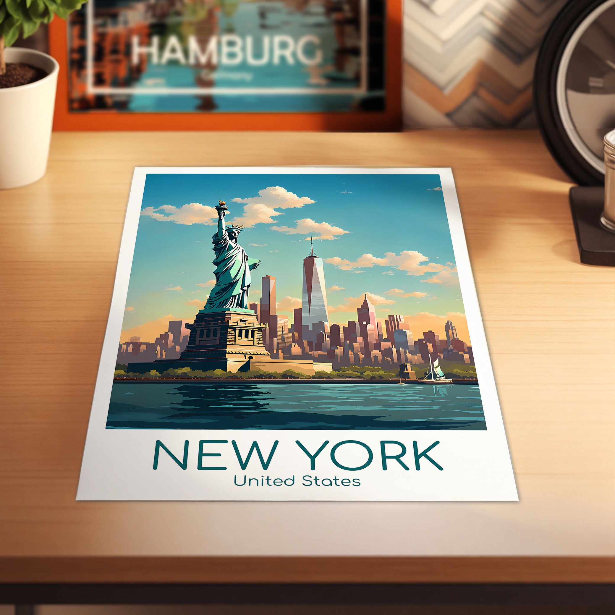 New York Travel Poster New York Poster Wall Art United States Art Print ...