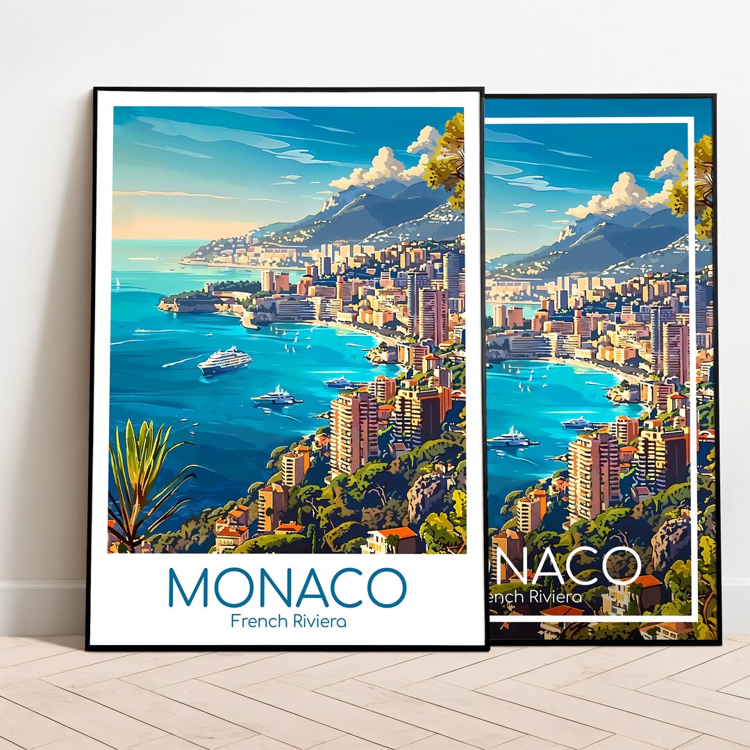 Monaco Travel Poster Monaco Poster Wall Art Vintage Poster Monaco ...