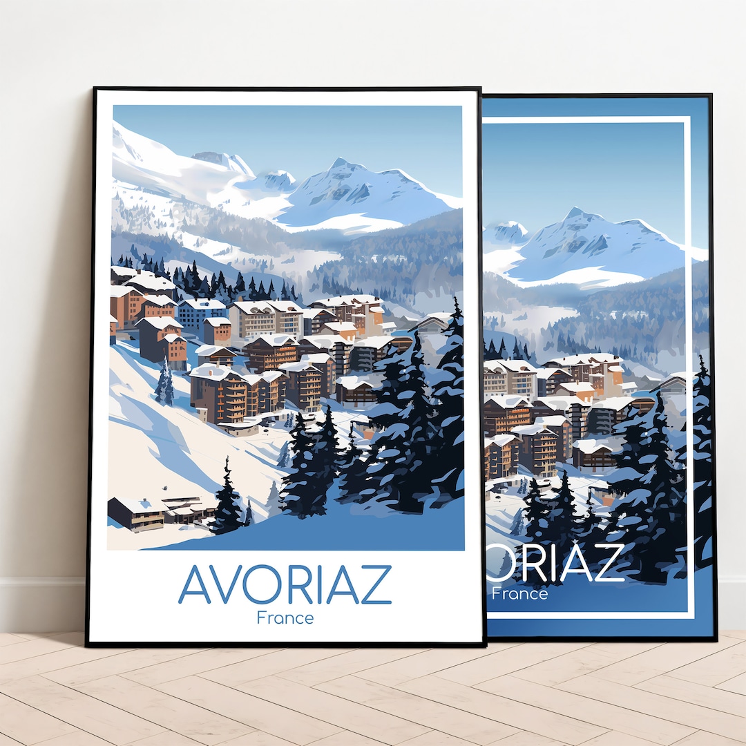 Avoriaz Travel Poster Avoriaz Poster Wall Art France Vintage Poster ...