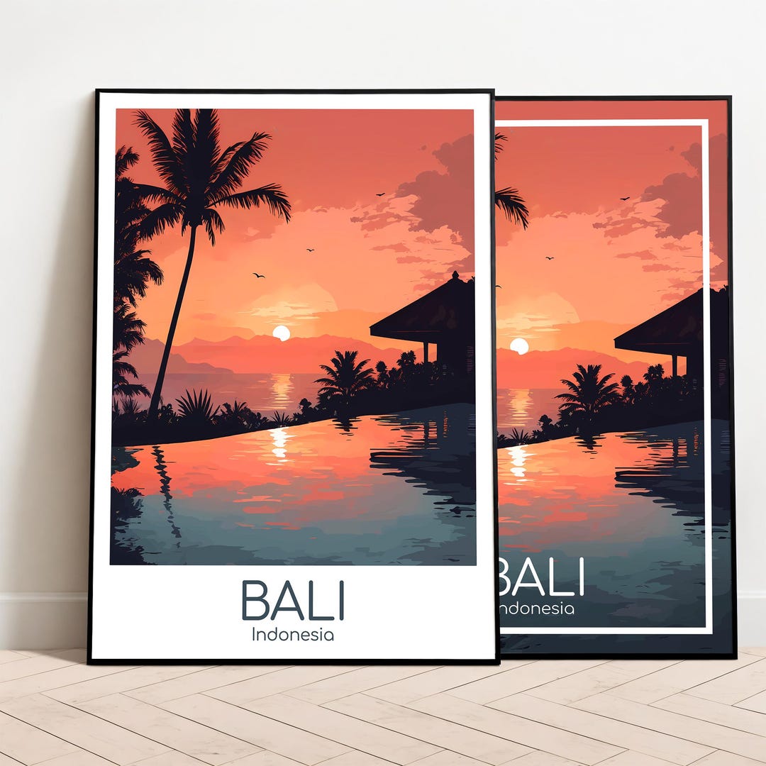 Bali Reiseposter Bali Print Wall Art Indonesien Vintage Poster Travel ...
