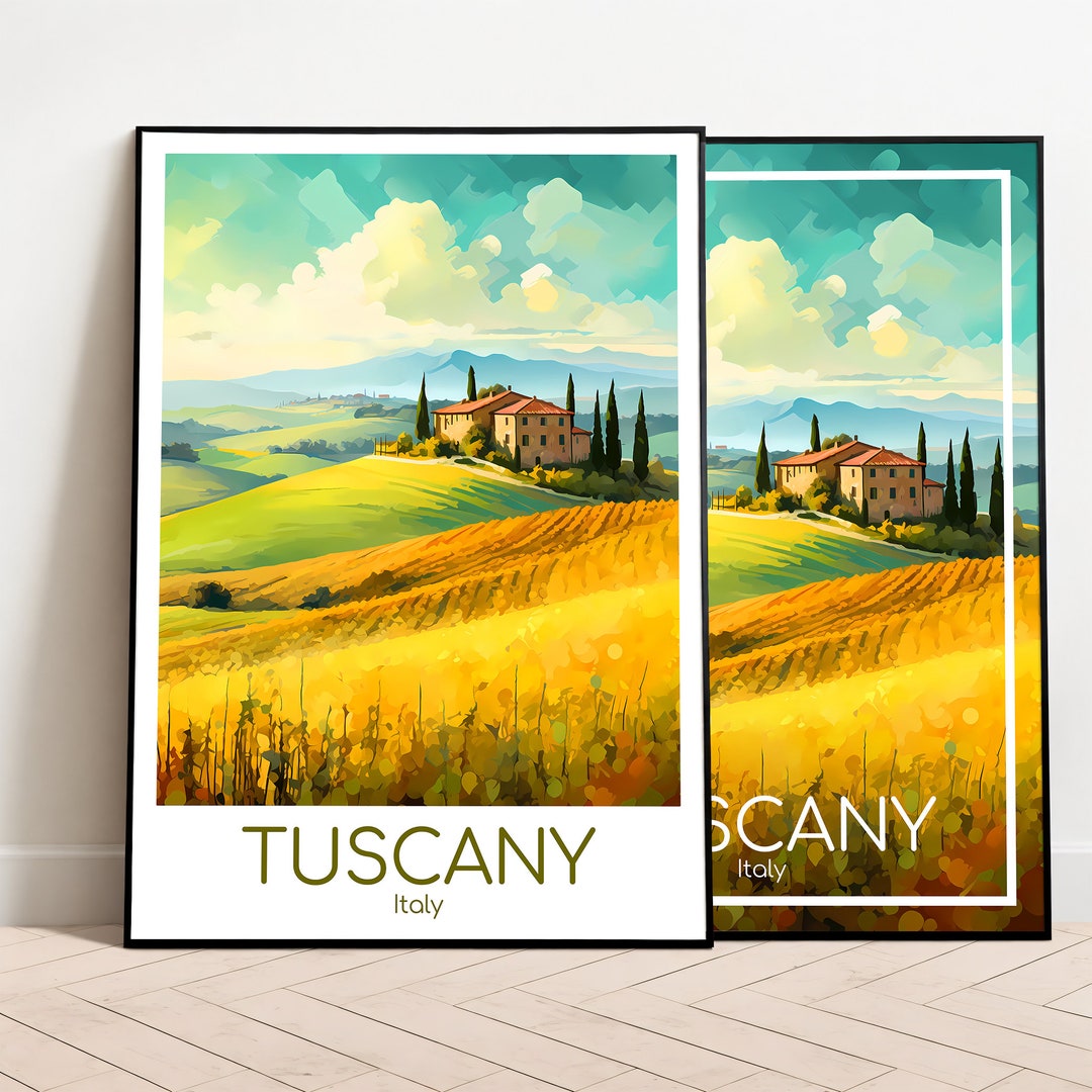 Tuscany Travel Poster Tuscany Poster Wall Art Italy Vintage Poster ...