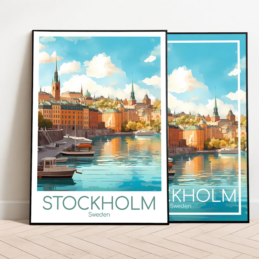 Stockholm Poster Wall Art Stockholm Travel Poster Sweden Vintage Poster ...