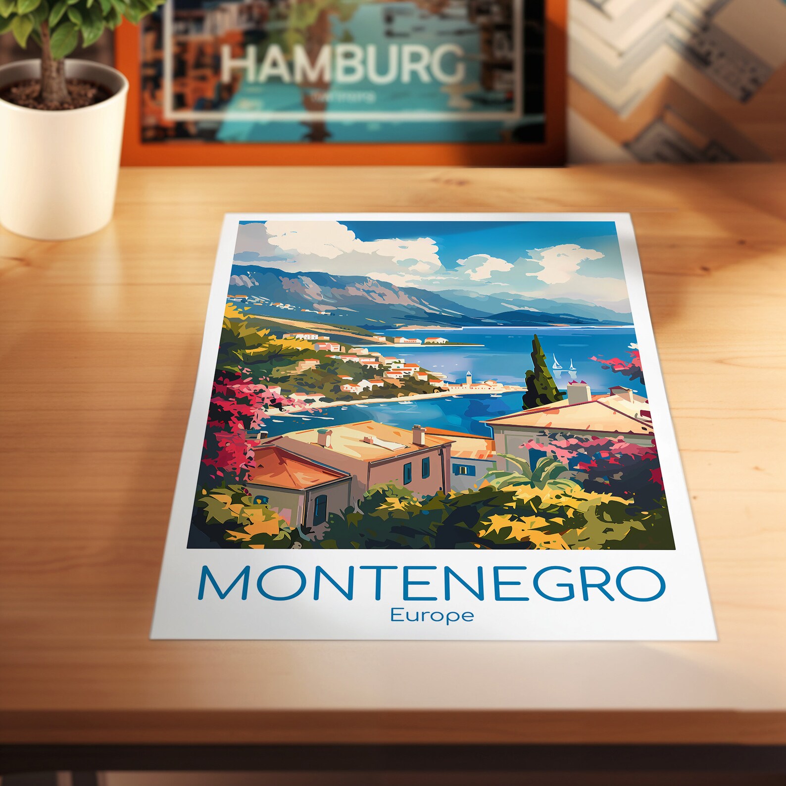 Montenegro Travel Poster Montenegro Poster Wall Art Europe Vintage ...