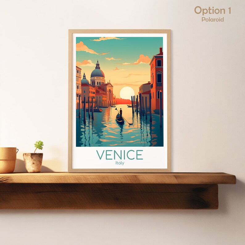 Venice Travel Poster Venice Poster Wall Art Italy Vintage - Etsy