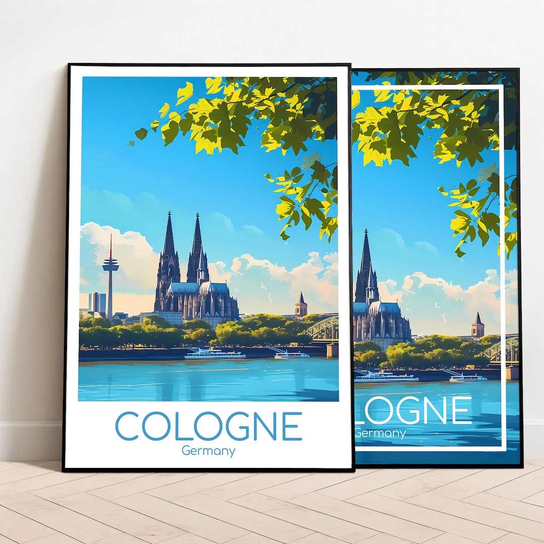 Cologne Travel Poster Cologne Poster Wall Art Germany Vintage Poster ...