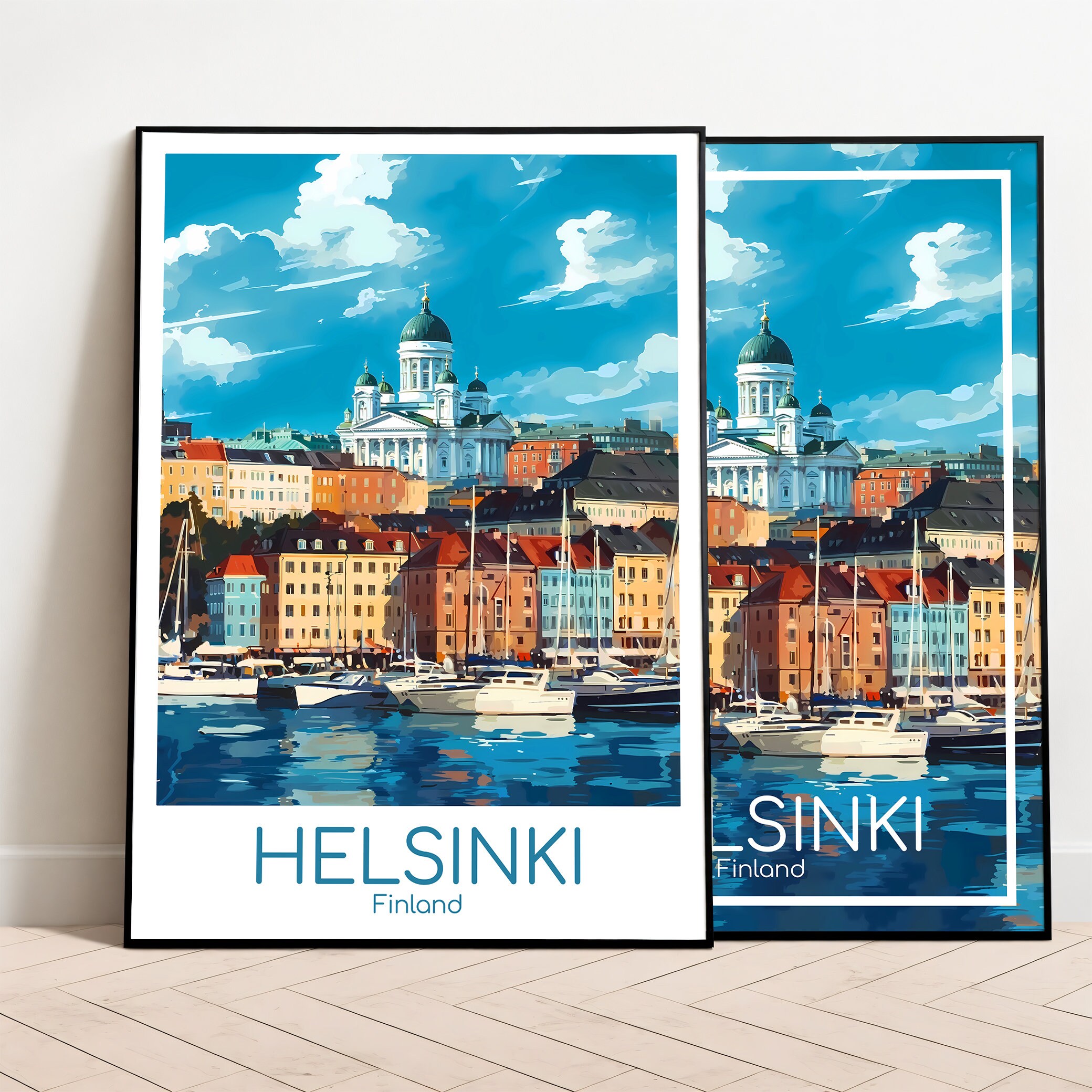 Helsinki Travel Poster Helsinki Poster Wall Art Finland Vintage Poster ...