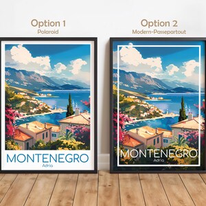 Montenegro Travel Poster, Montenegro Poster Wall Art, Adriatic Vintage ...