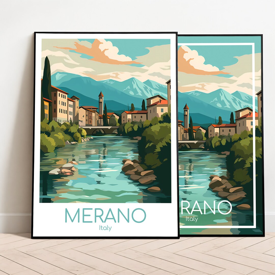 Meran Travel Poster Meran Poster Wall Art Italy Vintage Poster Poster ...