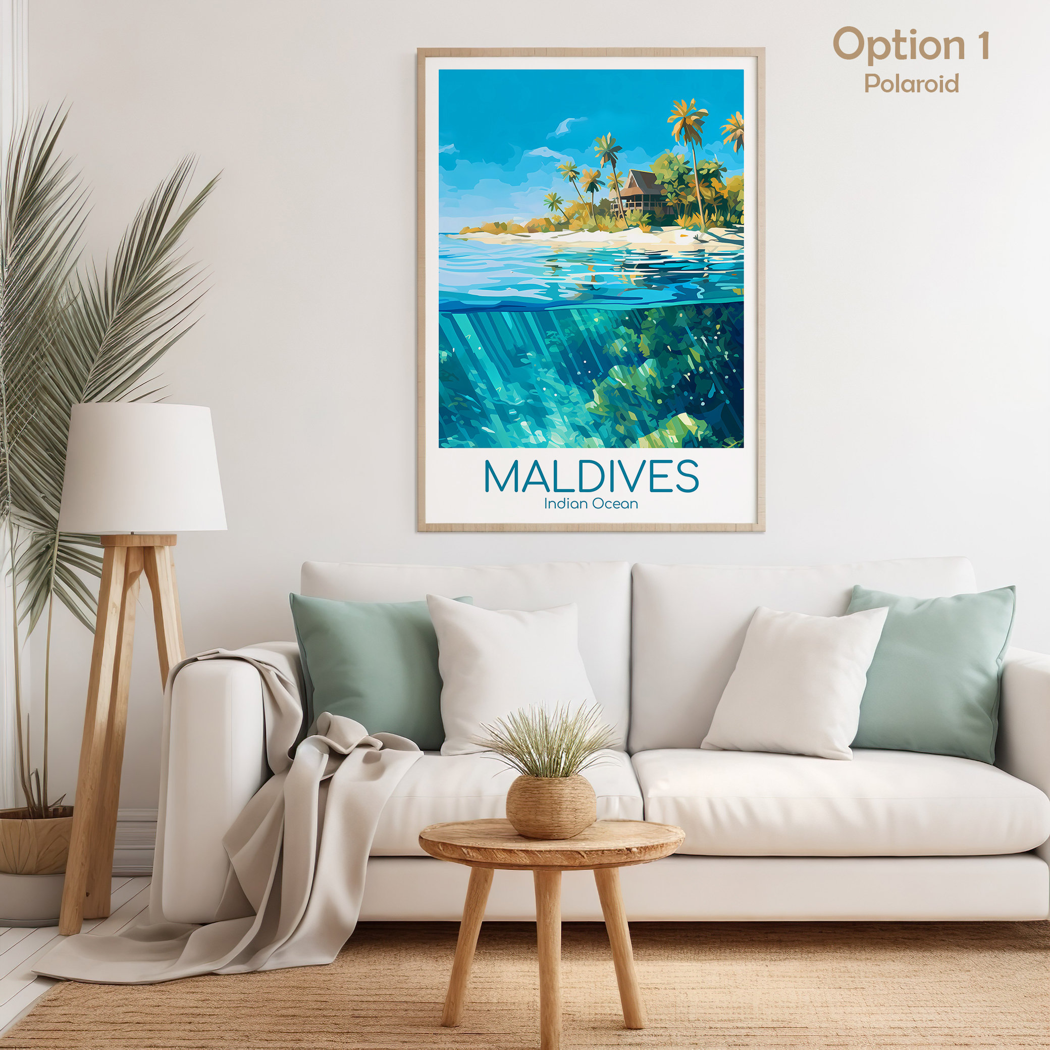 Maldives Travel Poster Maldives Poster Wall Art Indian Ocean Vintage ...