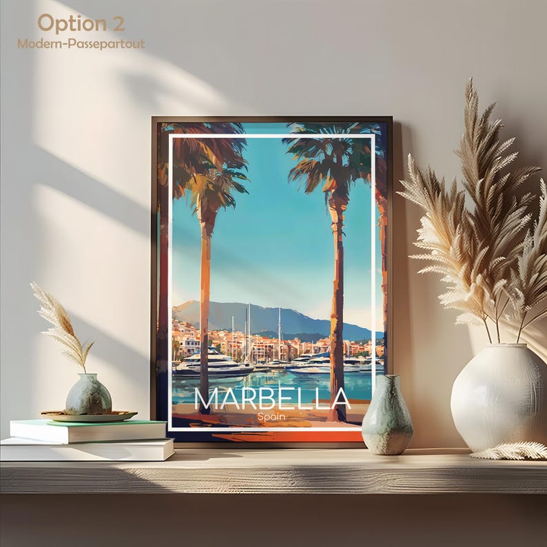 Marbella Travel Poster Marbella Poster Wall Art Spain Vintage Poster ...