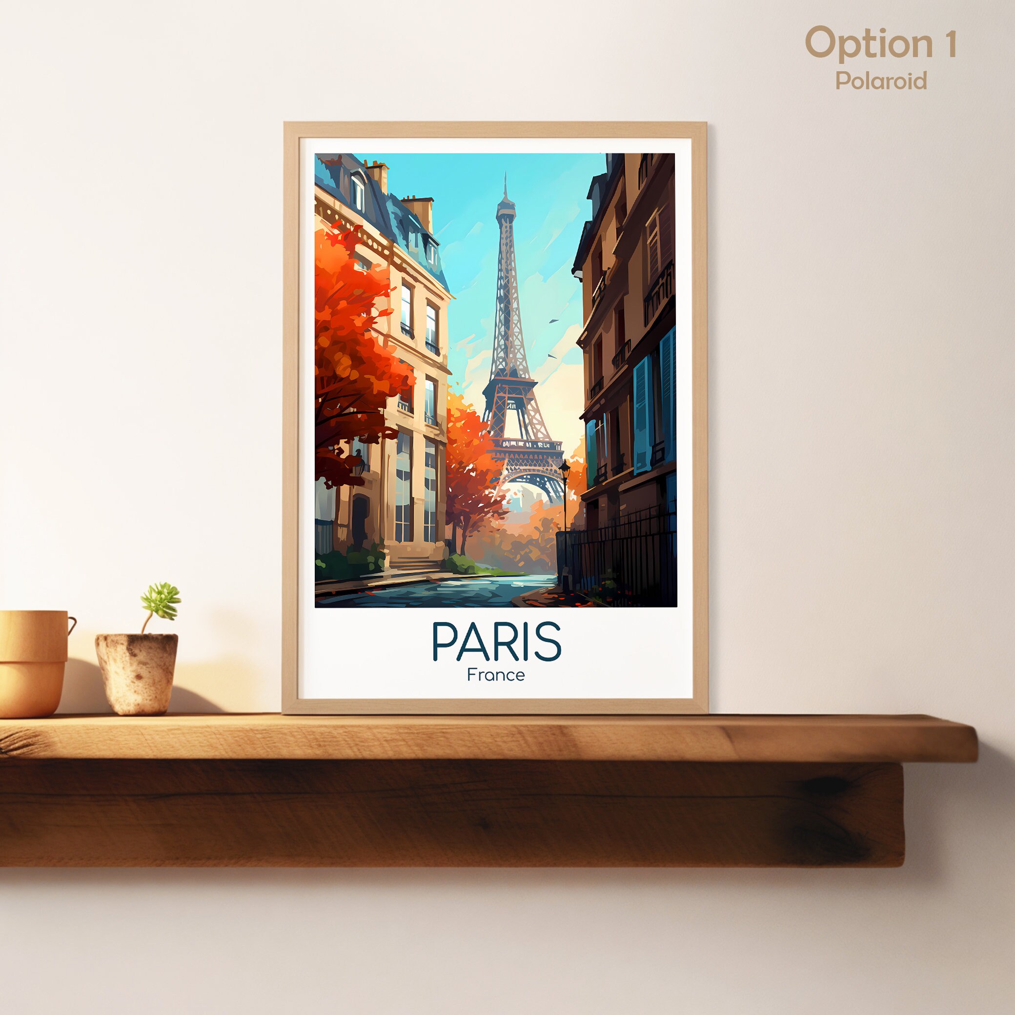 Paris Travel Poster Autumn Paris Poster Autumn Wall Art France Vintage ...