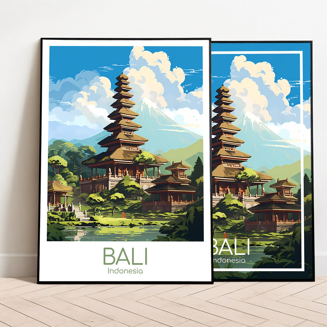 Bali Travel Poster Bali Print Wall Art Indonesia Vintage Poster Travel ...