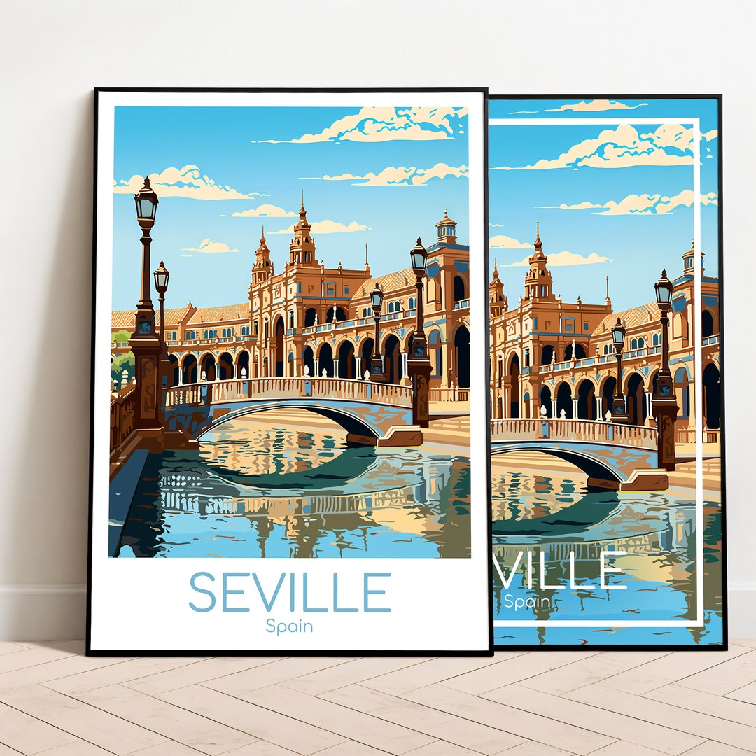 Seville Travel Poster Seville Poster Wall Art Spain Vintage Poster ...