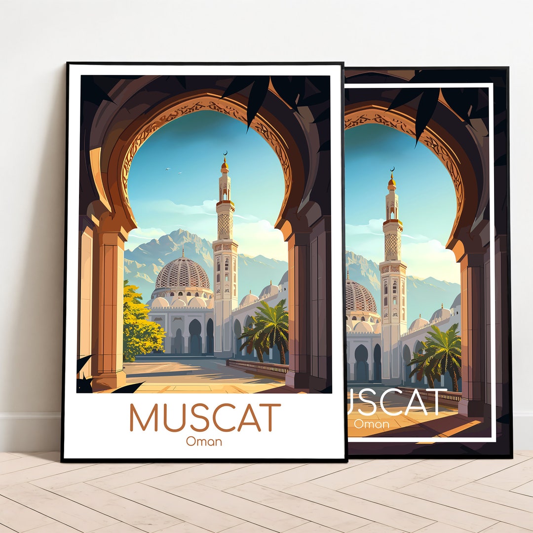 Muscat Travel Poster Muscat Poster Wall Art Oman Vintage Poster Muscat ...