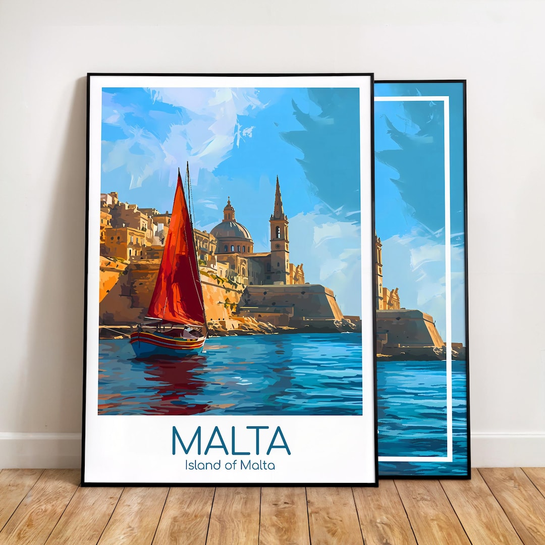 Malta Travel Poster Malta Poster Wall Art Malta Vintage Poster Malta ...