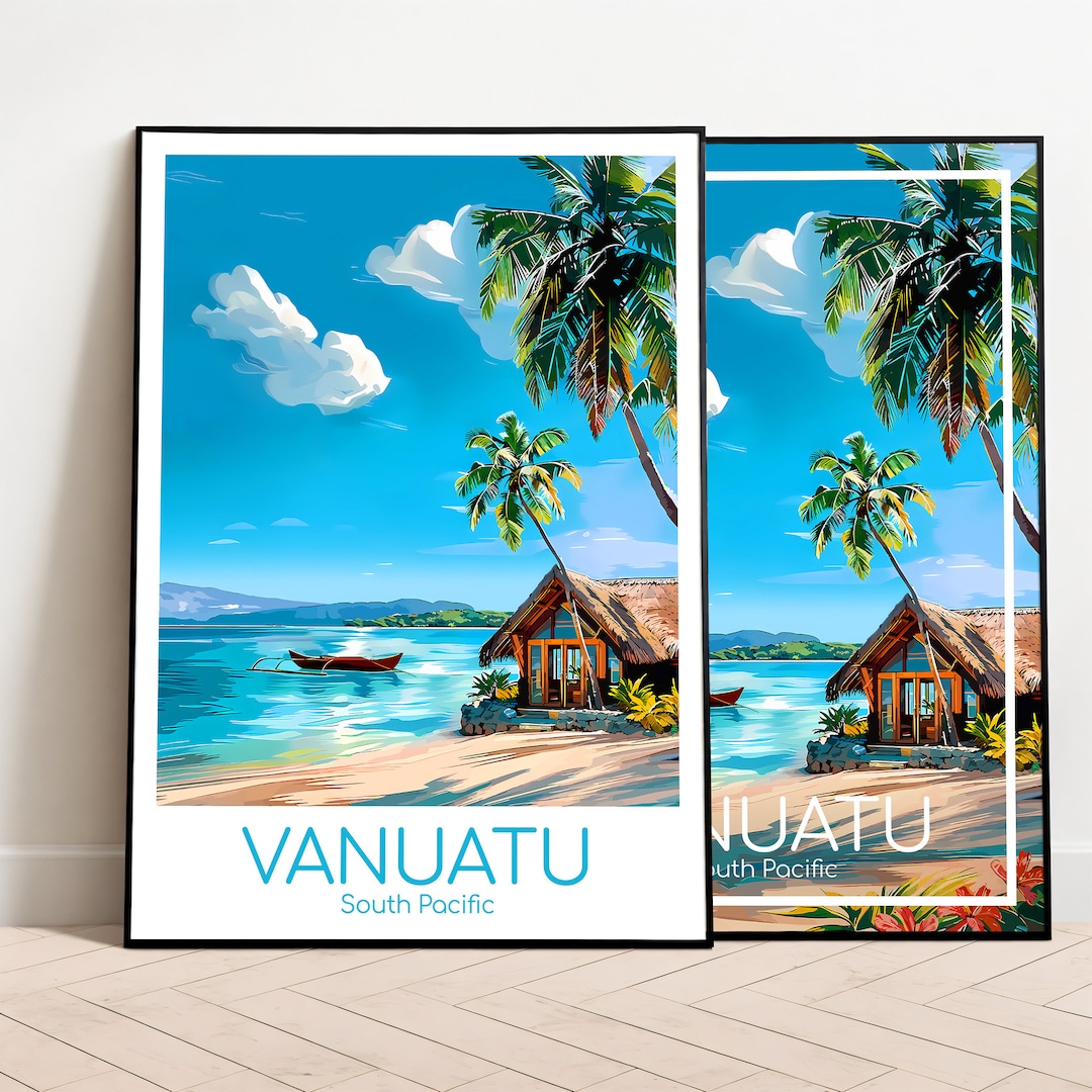 Vanuatu Travel Poster Vanuatu Poster Wall Art South Pacific Vintage ...