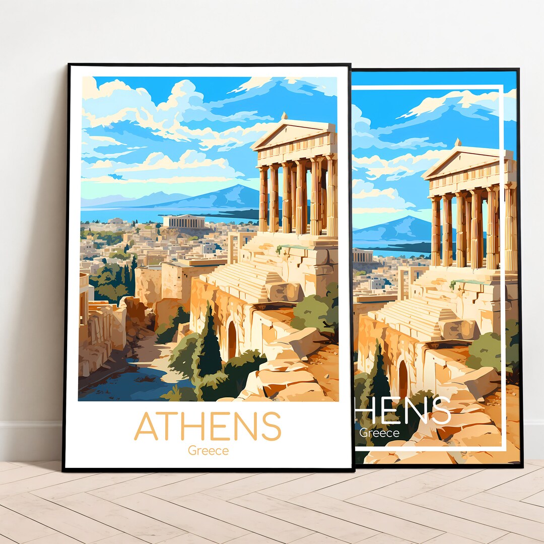 Athens Travel Poster Athens Poster Wall Art Athens Travel Print Greece ...