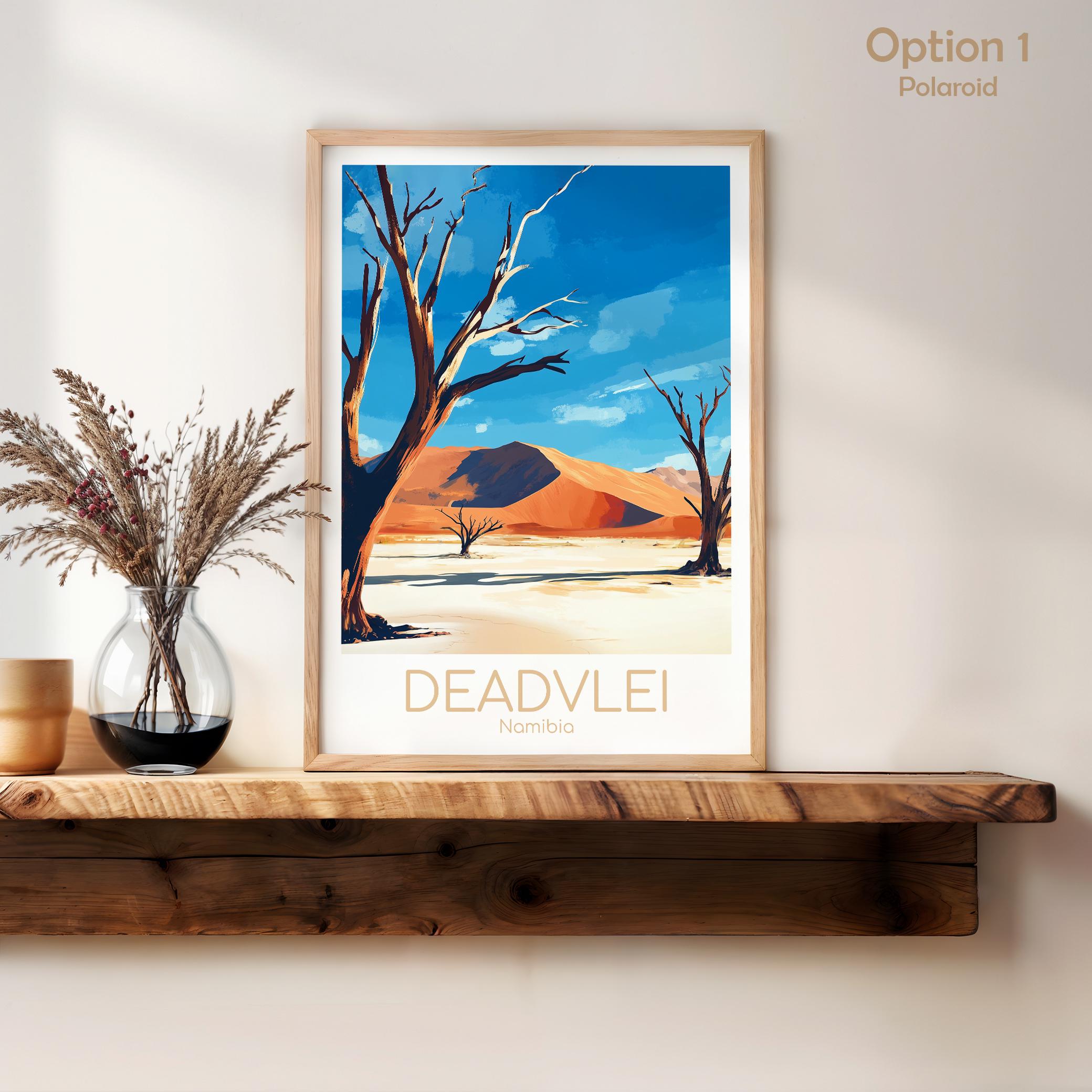 Deadvlei Travel Poster Deadvlei Poster Wall Art Namibia Vintage Poster ...
