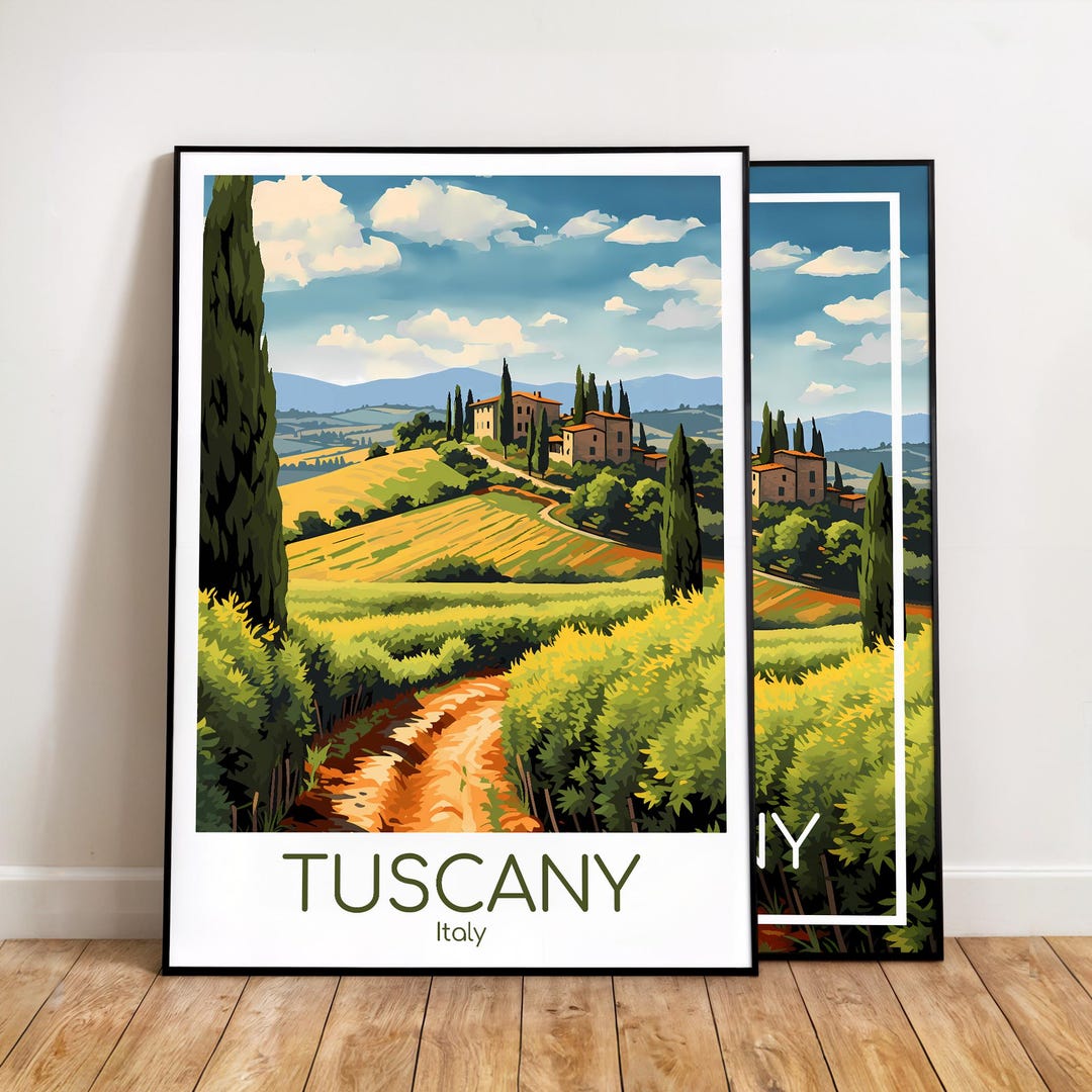 Tuscany Travel Poster Tuscany Poster Wall Art Italy Vintage Poster ...