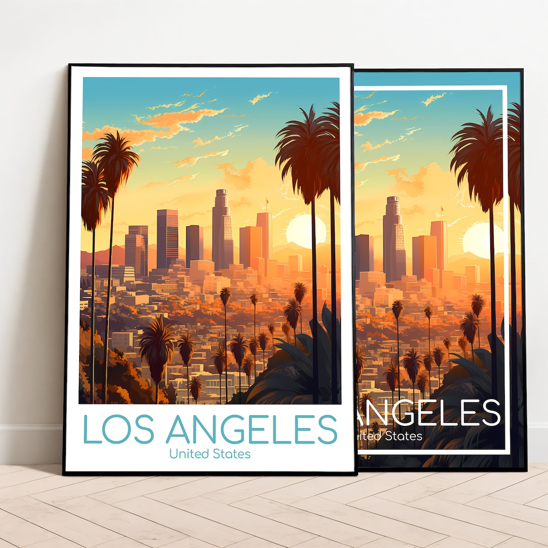 Los Angeles Travel Poster Los Angeles Poster Wall Art United States