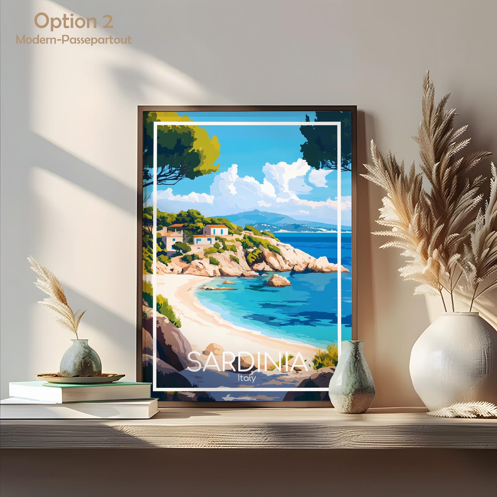 Sardinia Poster Wall Art Sardinia Travel Poster Italy Vintage Poster ...