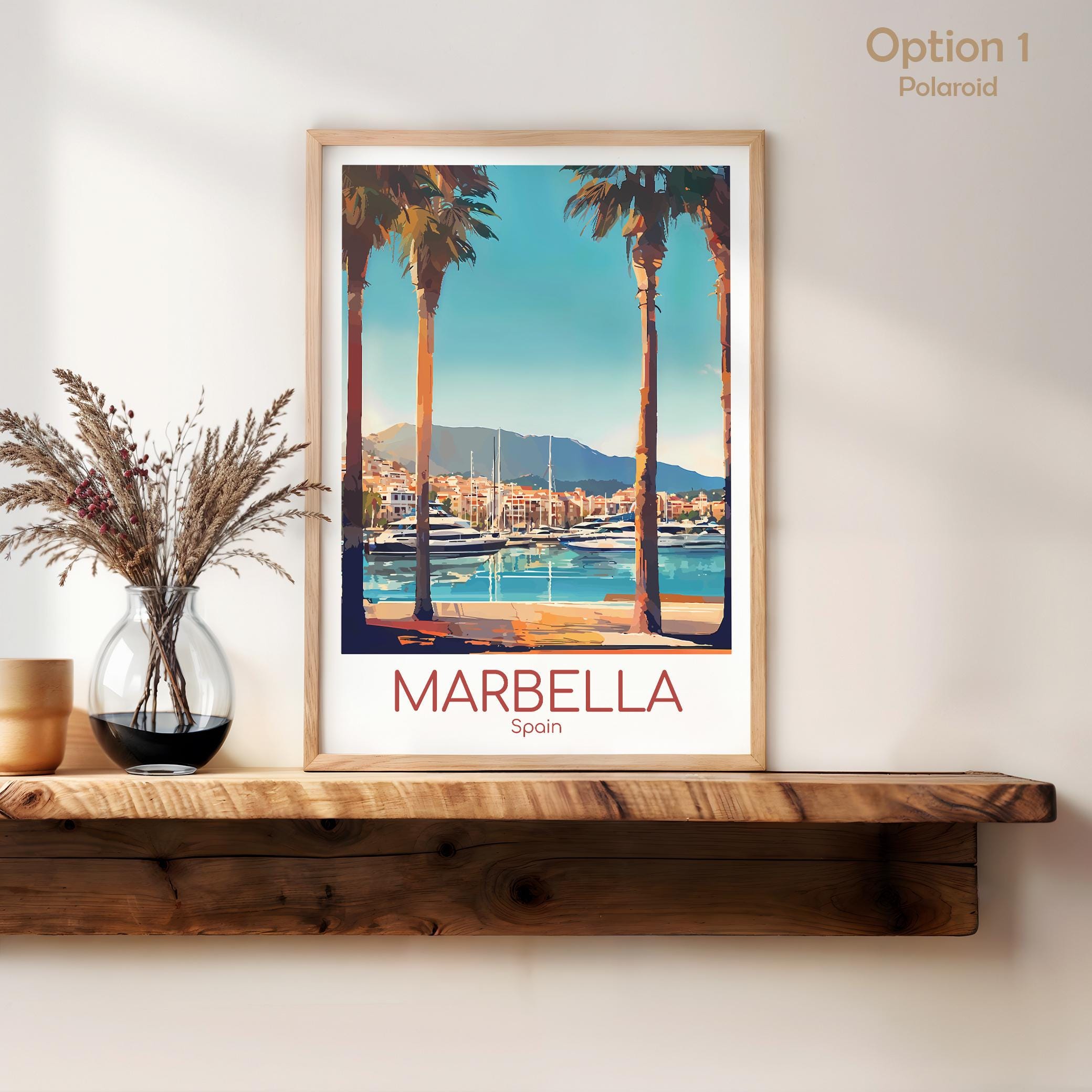 Marbella Travel Poster Marbella Poster Wall Art Spain Vintage Poster ...