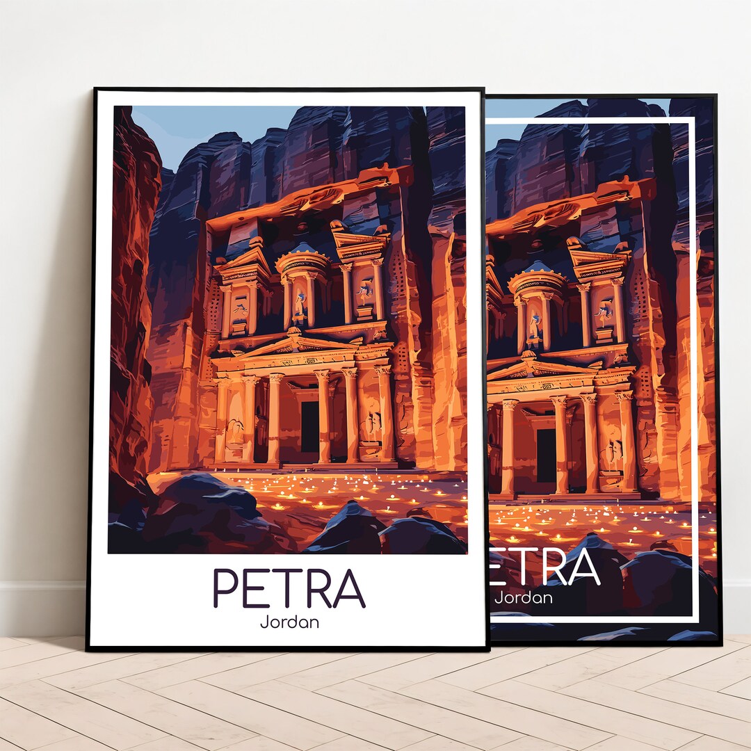 Petra Travel Poster Petra Poster Wall Art Jordan Vintage Poster Petra ...