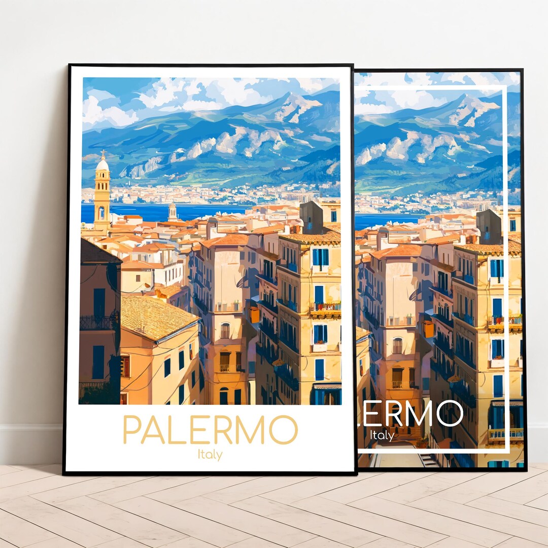 Palermo Travel Poster Palermo Poster Wall Art Italy Vintage Poster ...