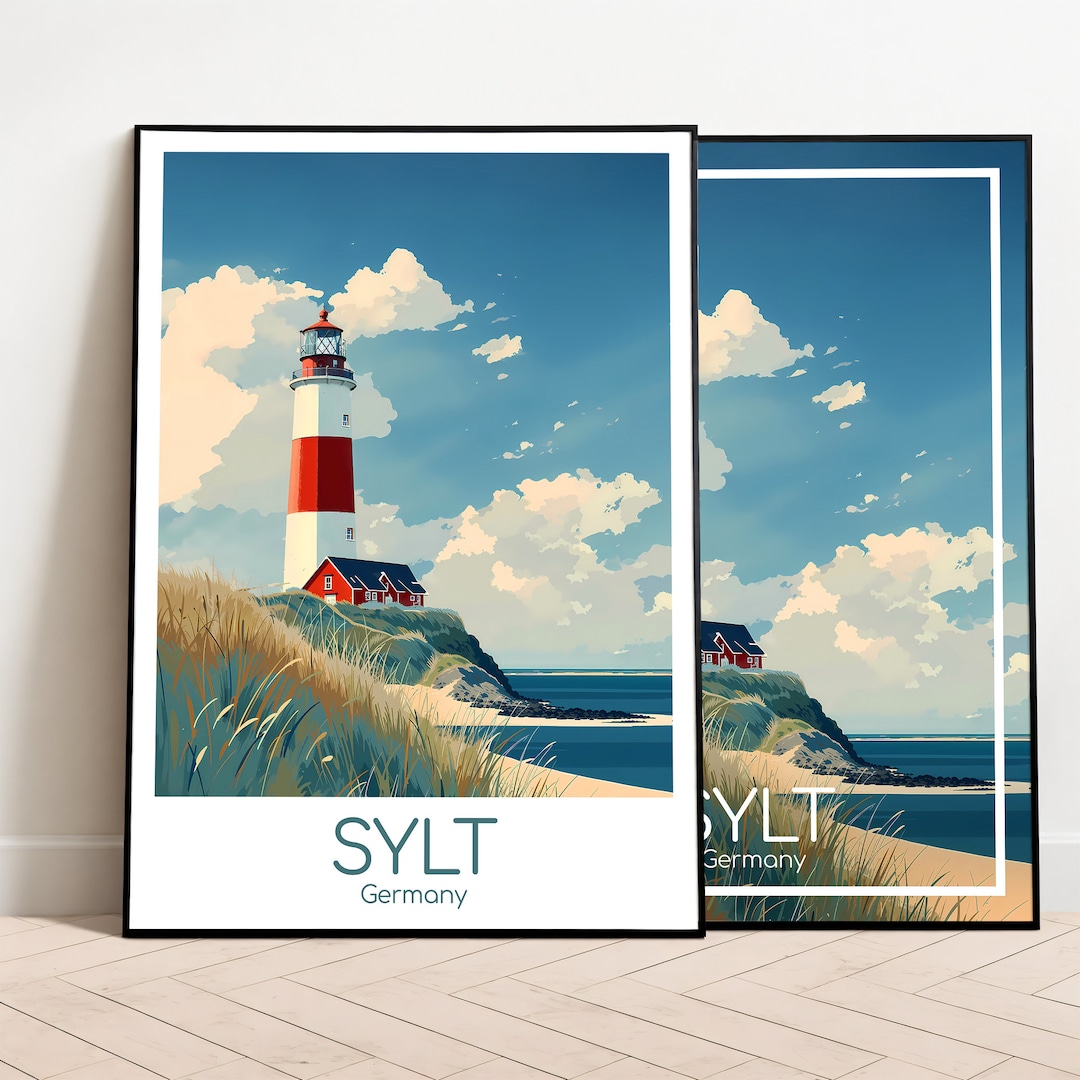 Sylt Travel Poster Sylt Poster Wall Art Germany Vintage Poster Sylt ...