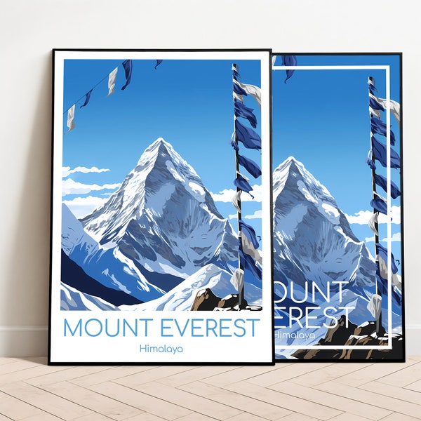 Vintage Mount Everest Poster - Etsy