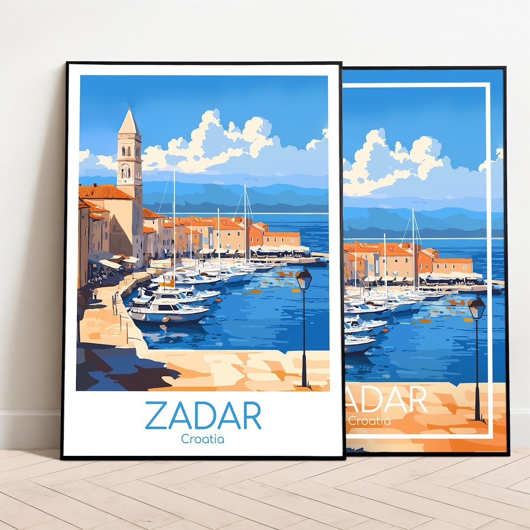 Zadar Travel Poster Zadar Poster Wall Art Croatia Vintage Poster Zadar ...