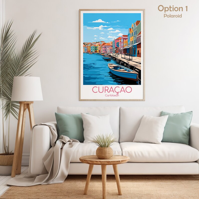 Curacao Travel Poster Curacao Poster Wall Art Caribbean Vintage Poster ...