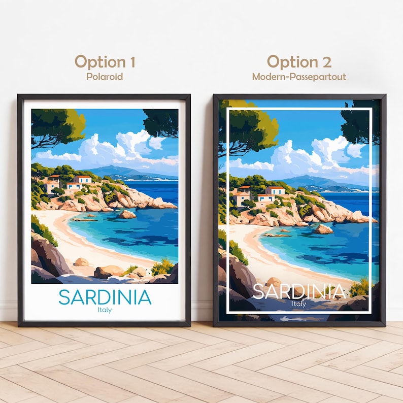 Sardinia Poster Wall Art Sardinia Travel Poster Italy Vintage Poster ...