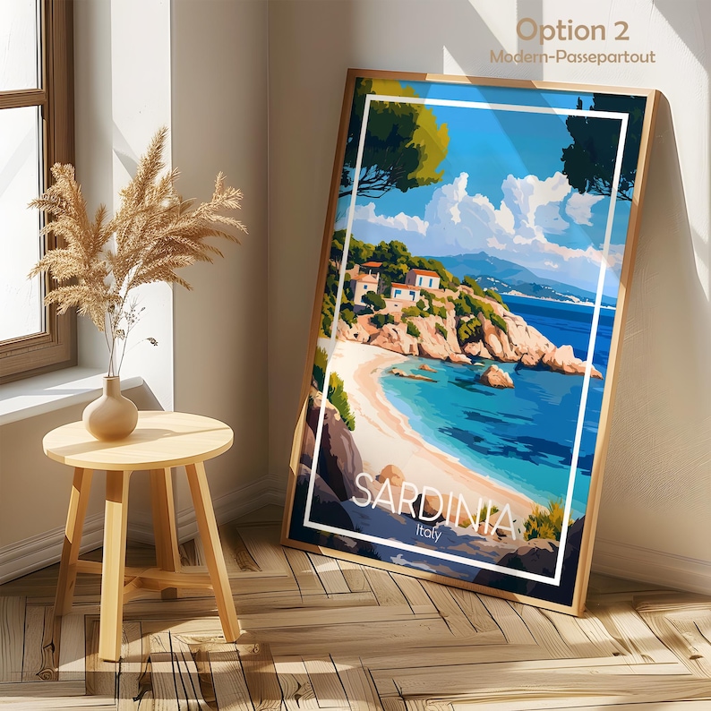 Sardinia Poster Wall Art Sardinia Travel Poster Italy Vintage Poster ...