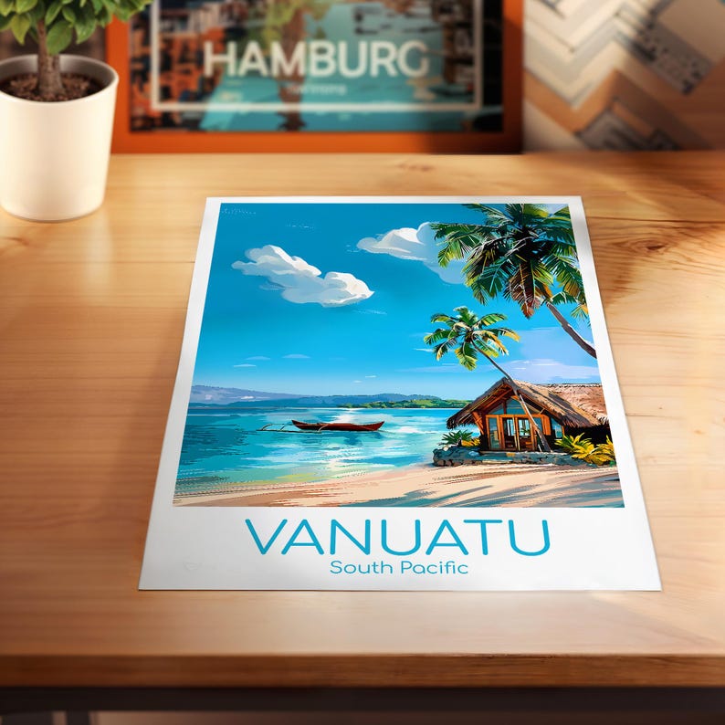 Vanuatu Travel Poster Vanuatu Poster Wall Art South Pacific Vintage ...