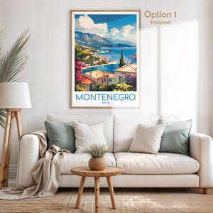 Montenegro Travel Poster, Montenegro Poster Wall Art, Adriatic Vintage ...