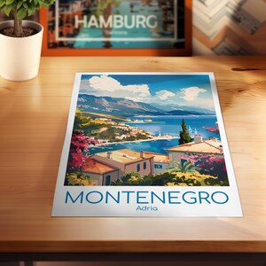 Montenegro Travel Poster, Montenegro Poster Wall Art, Adriatic Vintage ...