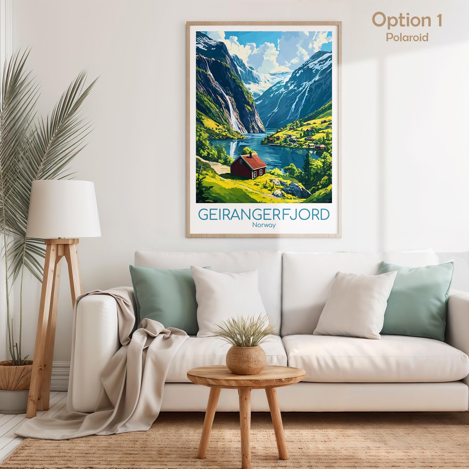 Geirangerfjord Travel Poster Norway Poster Wall Art Vintage ...