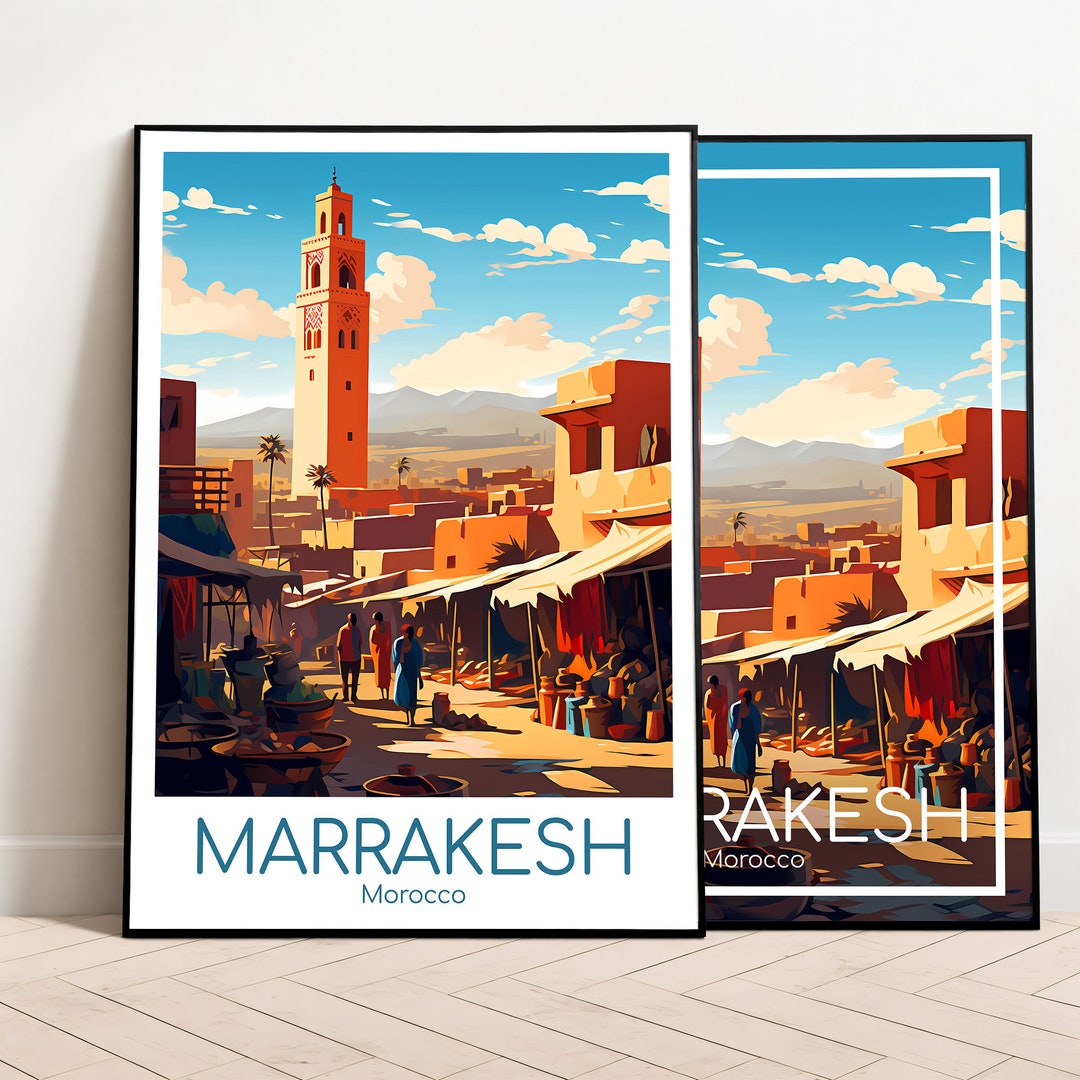 Marrakech Travel Poster Marrakech Poster Wall Art Morocco Vintage ...