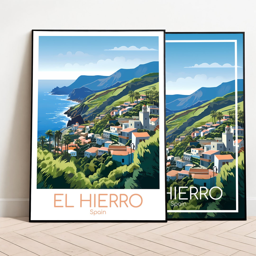 El Hierro Travel Poster El Hierro Poster Wall Art Spain Vintage Poster ...