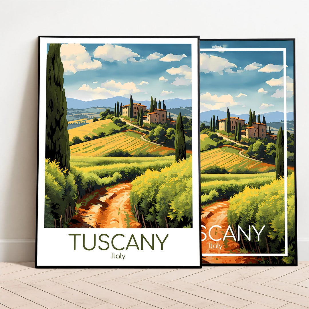 Tuscany Travel Poster Tuscany Poster Wall Art Italy Vintage Poster ...