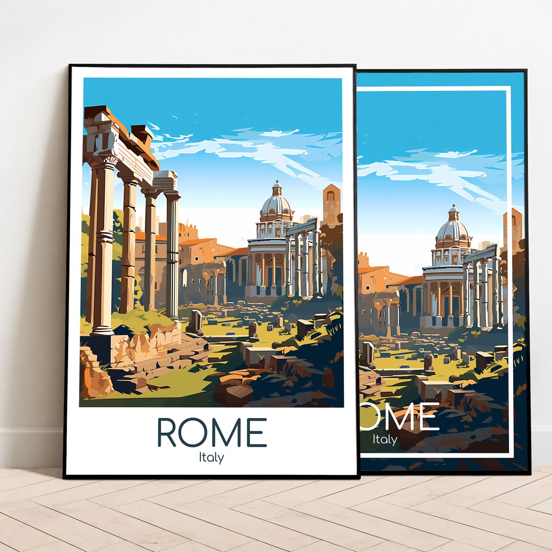 Rome Travel Poster Rome Poster Wall Art Italy Vintage Poster Rome ...