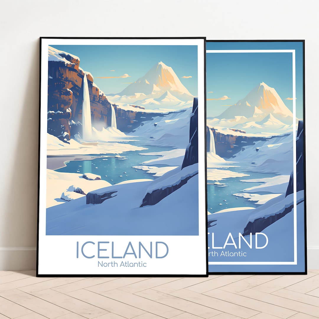 Iceland Travel Poster Iceland Poster Wall Art Vintage Poster Travel ...