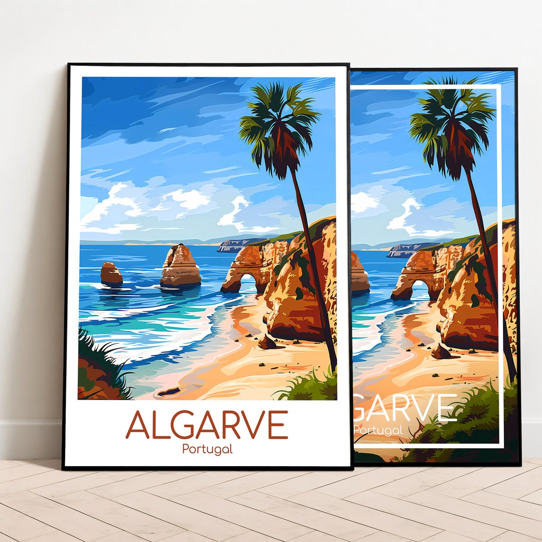 Algarve Travel Poster Algarve Poster Wall Art Portugal Vintage Poster ...