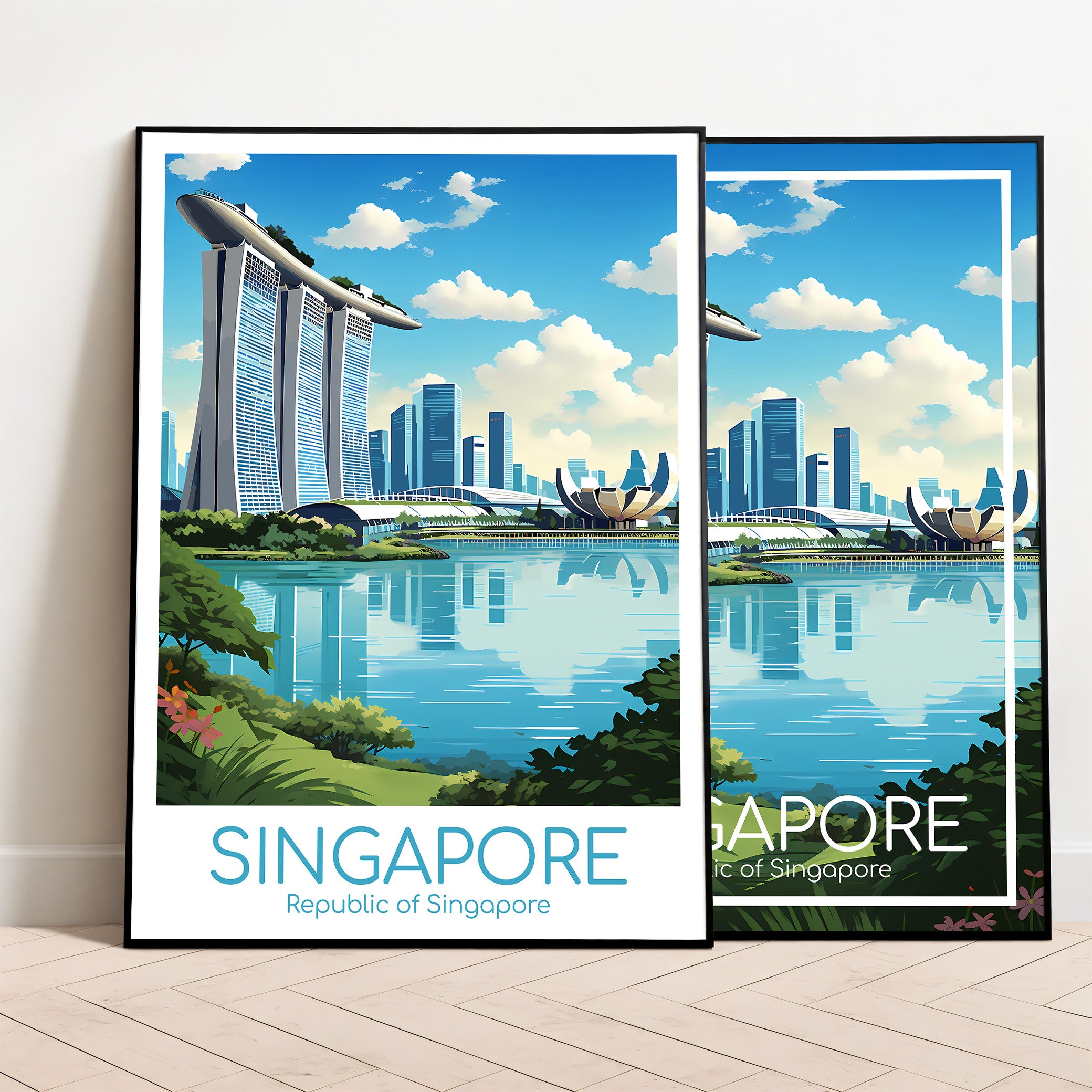 Singapore Travel Poster Singapore Poster Wall Art Vintage Poster Travel ...