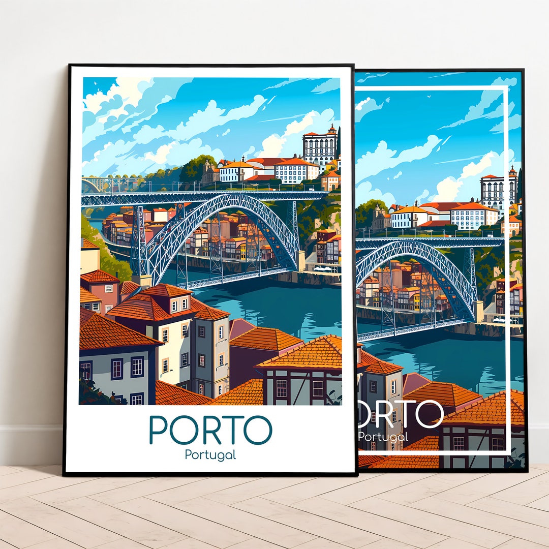 Porto Travel Poster Old Town Porto Poster Old Town Wall Art Portugal ...