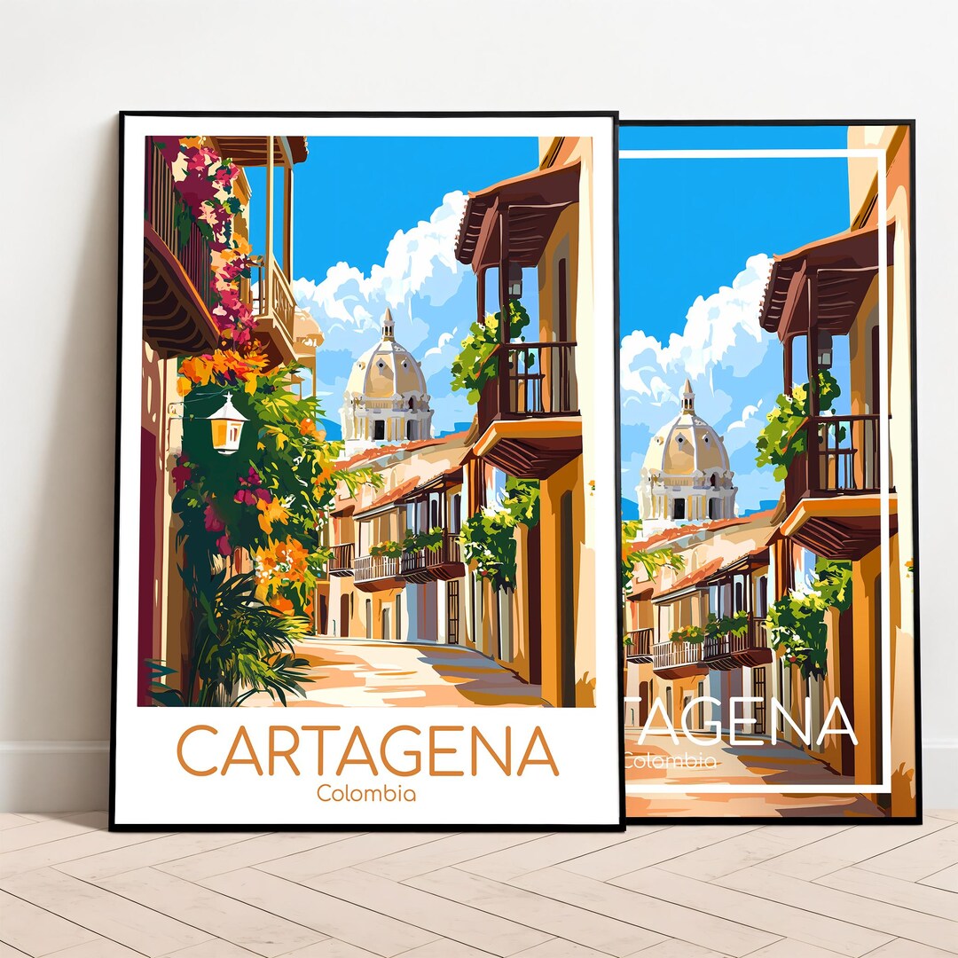 Cartagena Travel Poster Cartagena Poster Wall Art Colombia Vintage ...