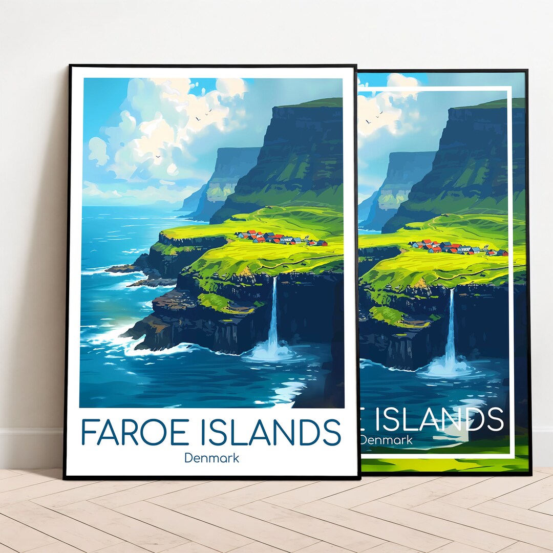Faroe Islands Travel Poster Faroe Islands Poster Wall Art Denmark ...
