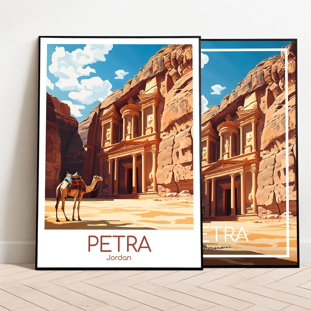 Petra Travel Poster Petra Poster Wall Art Jordan Vintage Poster Petra ...