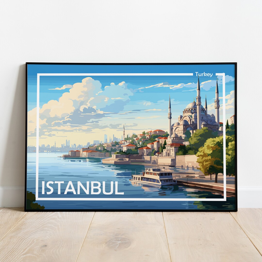 Istanbul Travel Poster Landscape Istanbul Poster Wall Art - Etsy